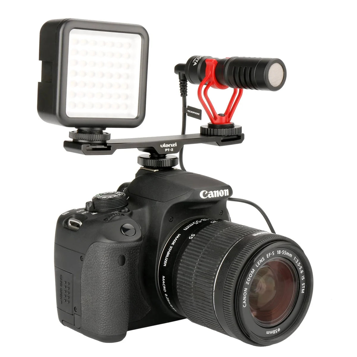 Dual cold shoe mount camera & telefoonhouder: Ulanzi PT-2 | MOJOGEAR