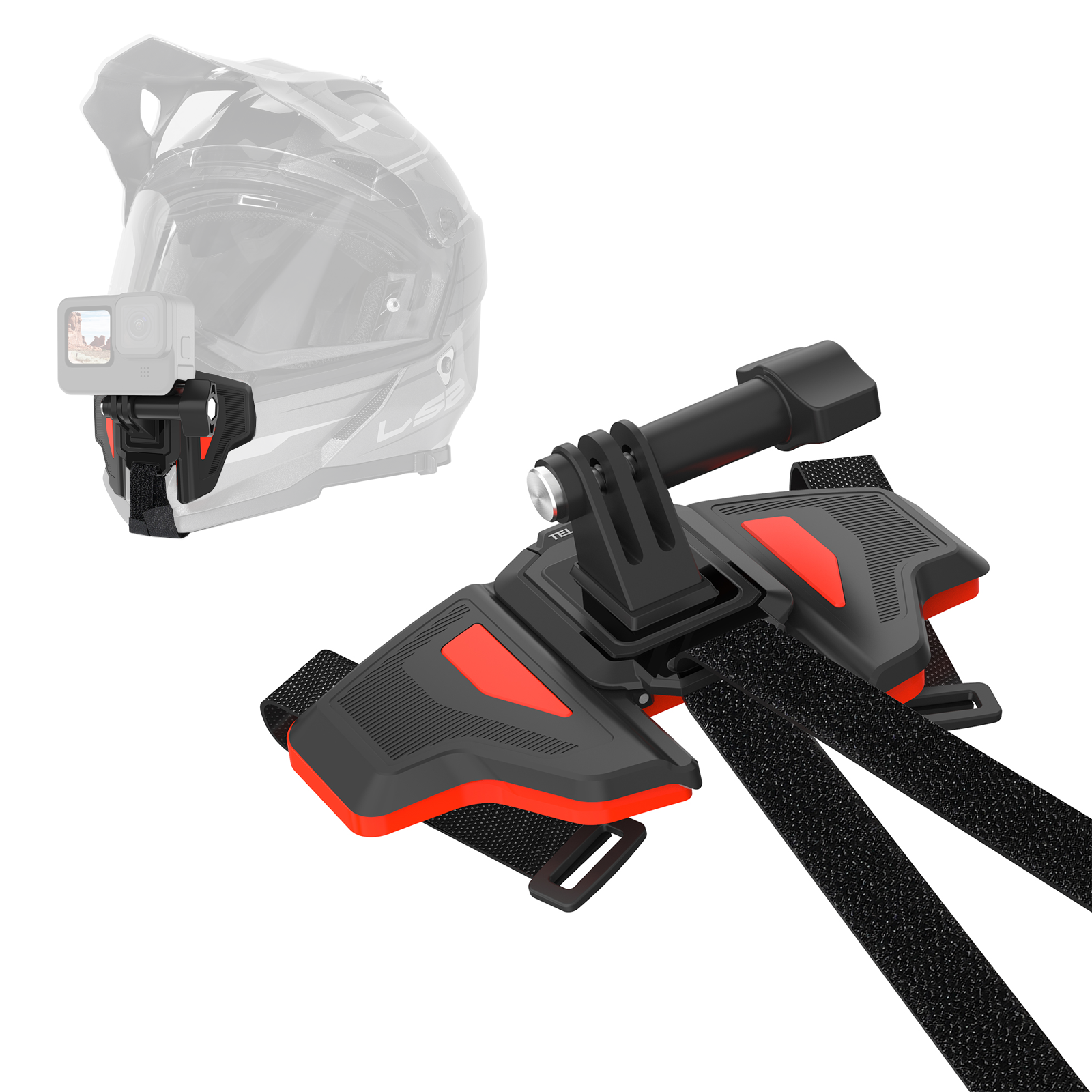 Telesin Premium Helmet Mount Orange Mojogear